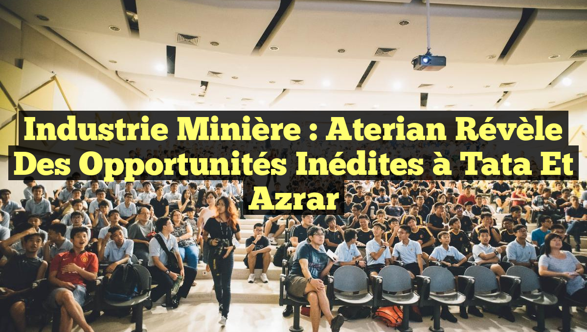 Industrie minière : Aterian révèle des opportunités inédites à Tata et ...