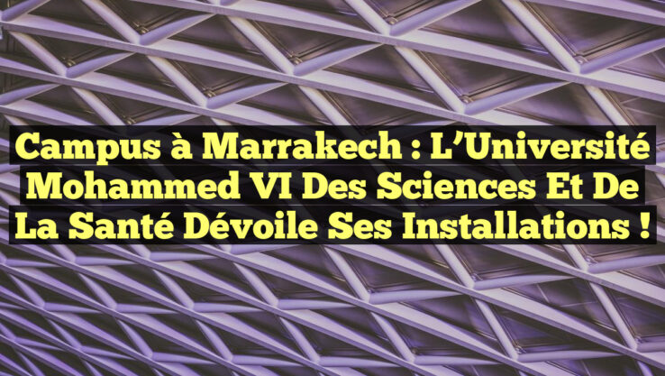 Campus à Marrakech : L'Université Mohammed VI des Sciences et de la ...