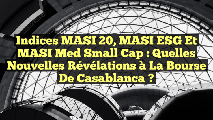Indices MASI 20, MASI ESG et MASI Med Small Cap : Quelles Nouvelles ...