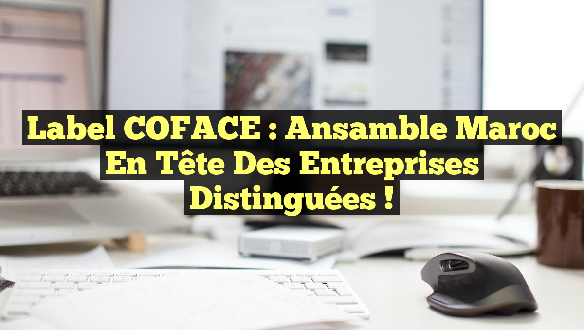 Label COFACE : Ansamble Maroc en tête des entreprises distinguées