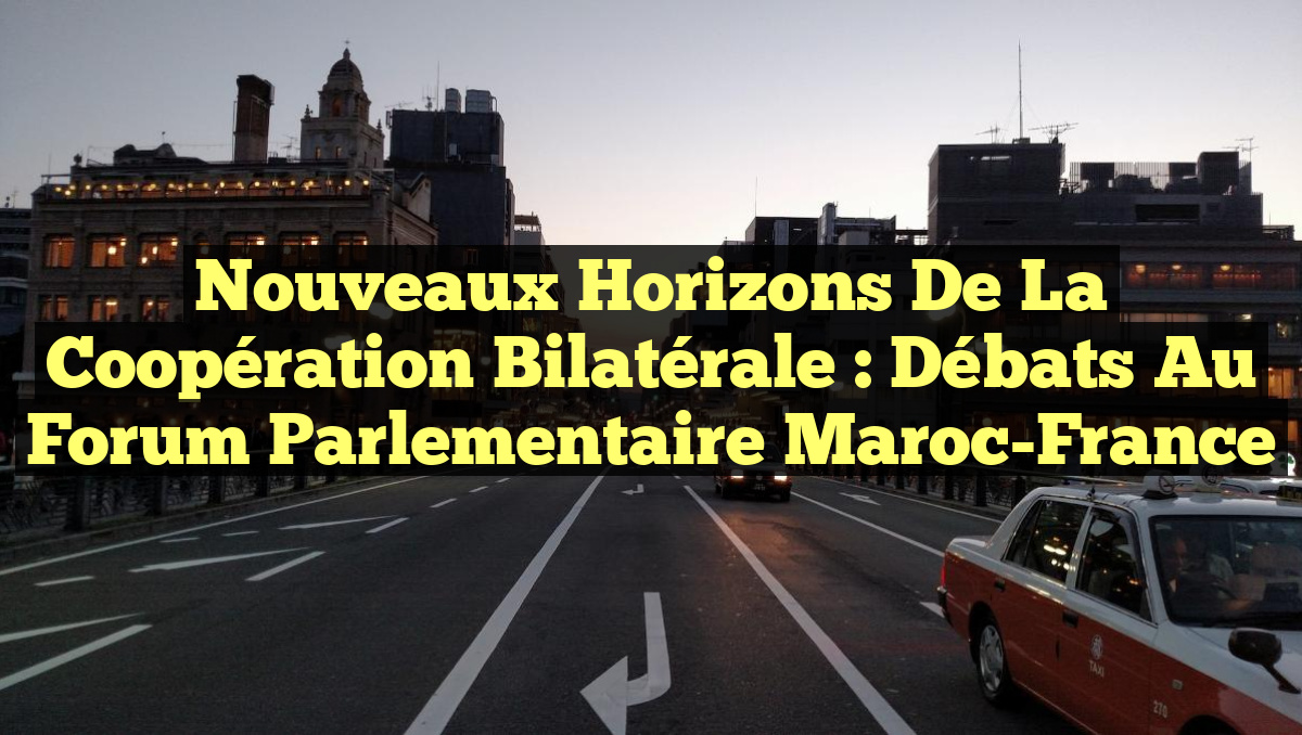 Nouveaux Horizons de la Coopération Bilatérale : Débats au Forum ...